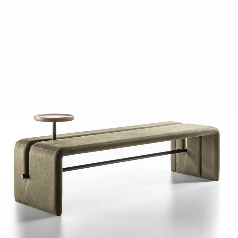 Butter Leather Bench With Tray For Sale at 1stDibs | butter bench material