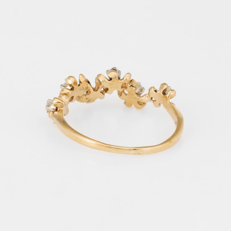 Buttercup Diamond Band Ring Vintage 14 Karat Yellow Gold Estate Fine ...