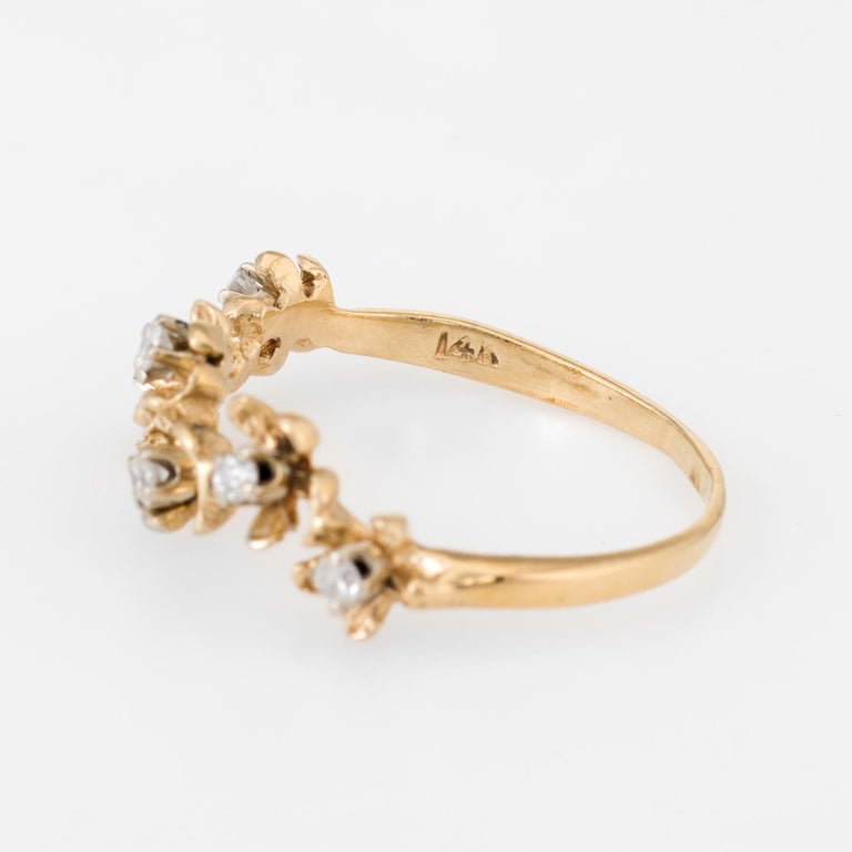 Buttercup Diamond Band Ring Vintage 14 Karat Yellow Gold Estate Fine ...