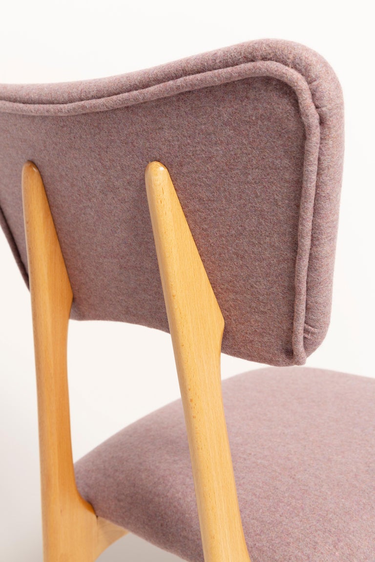 Butterfly Dining Chair, Pink Wool, Light Wood, Europe For Sale at 1stDibs