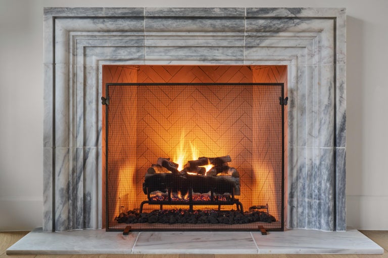Butterfly Handles Fireplace Screen in African Gold For Sale at 1stDibs