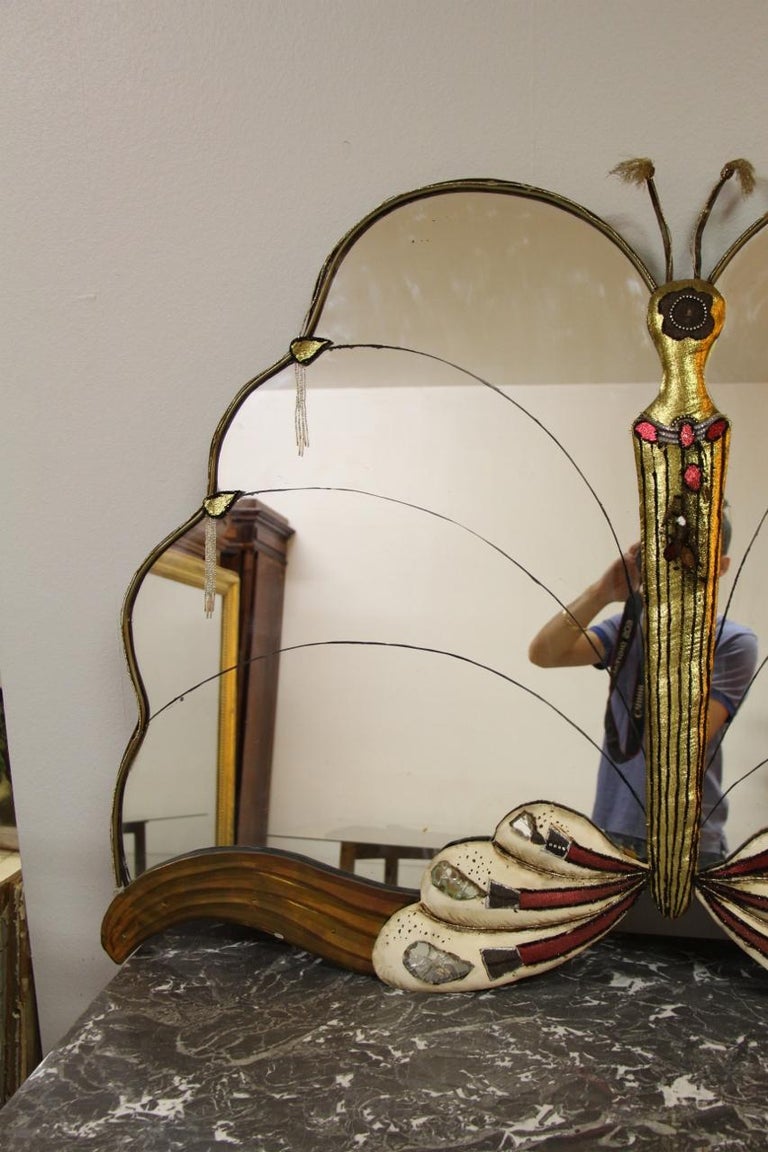 Butterfly Shaped Mirror at 1stDibs | vintage butterfly mirror, art deco ...
