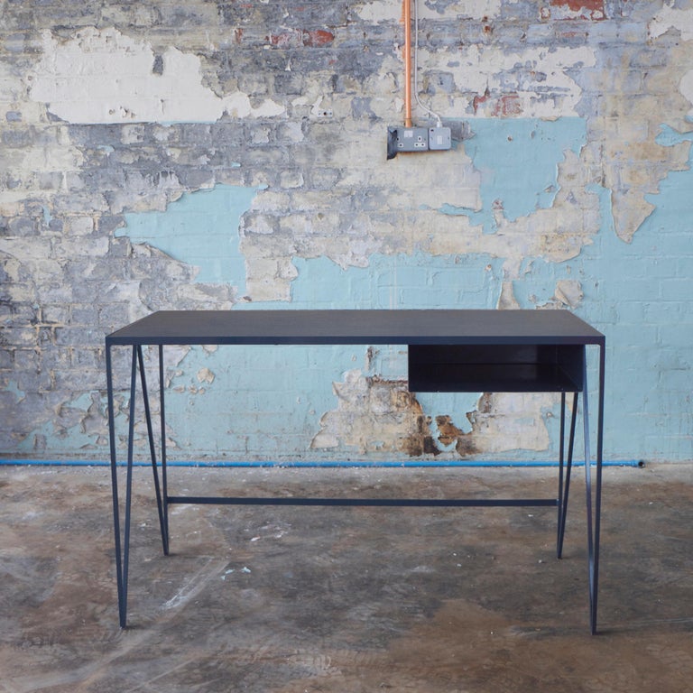 Butternut Study Desk with Natural Linoleum Table Top, Customizable For ...