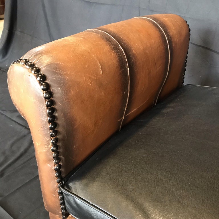 Buttery French Art Deco Leather Convertible Daybed Bench at 1stDibs ...