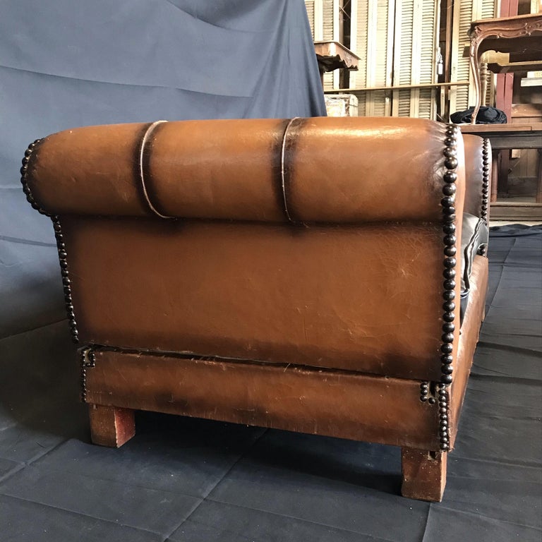 Buttery French Art Deco Leather Convertible Daybed Bench at 1stDibs ...