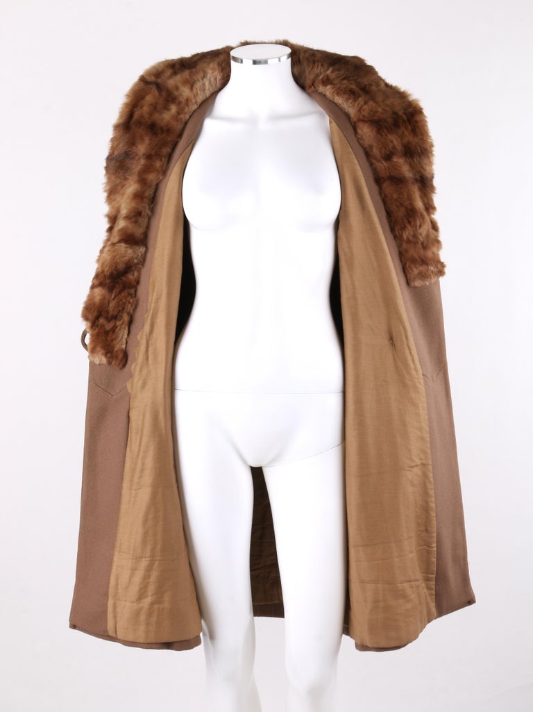 BUXKIN c.1910's Edwardian Sable Fur Tailored Deco Shawl Lapel Collar ...