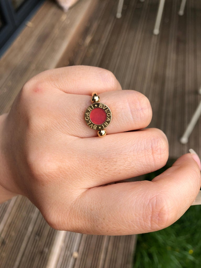 Bvlgari 18 Karat Gold Flip Ring Set with Coral and Jade at 1stDibs ...