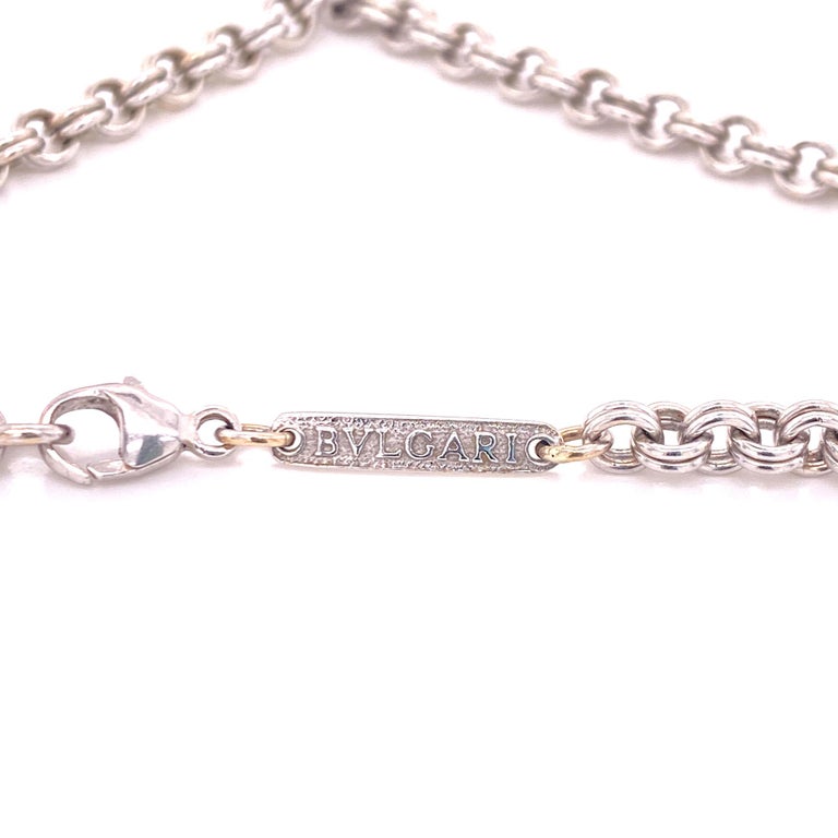 Bvlgari 18 Karat White Gold Double Rolo Link Chain at 1stDibs