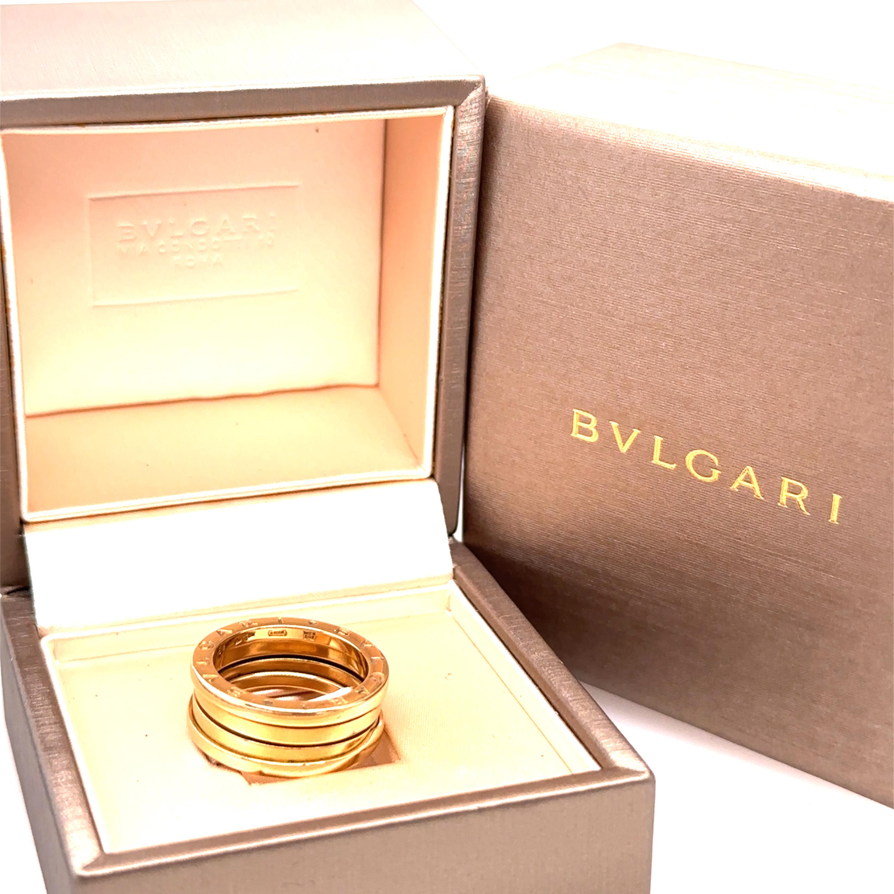 Bvlgari 18ct Yellow Gold B.Zero1 3-Band Ring 9.88g For Sale at 1stDibs