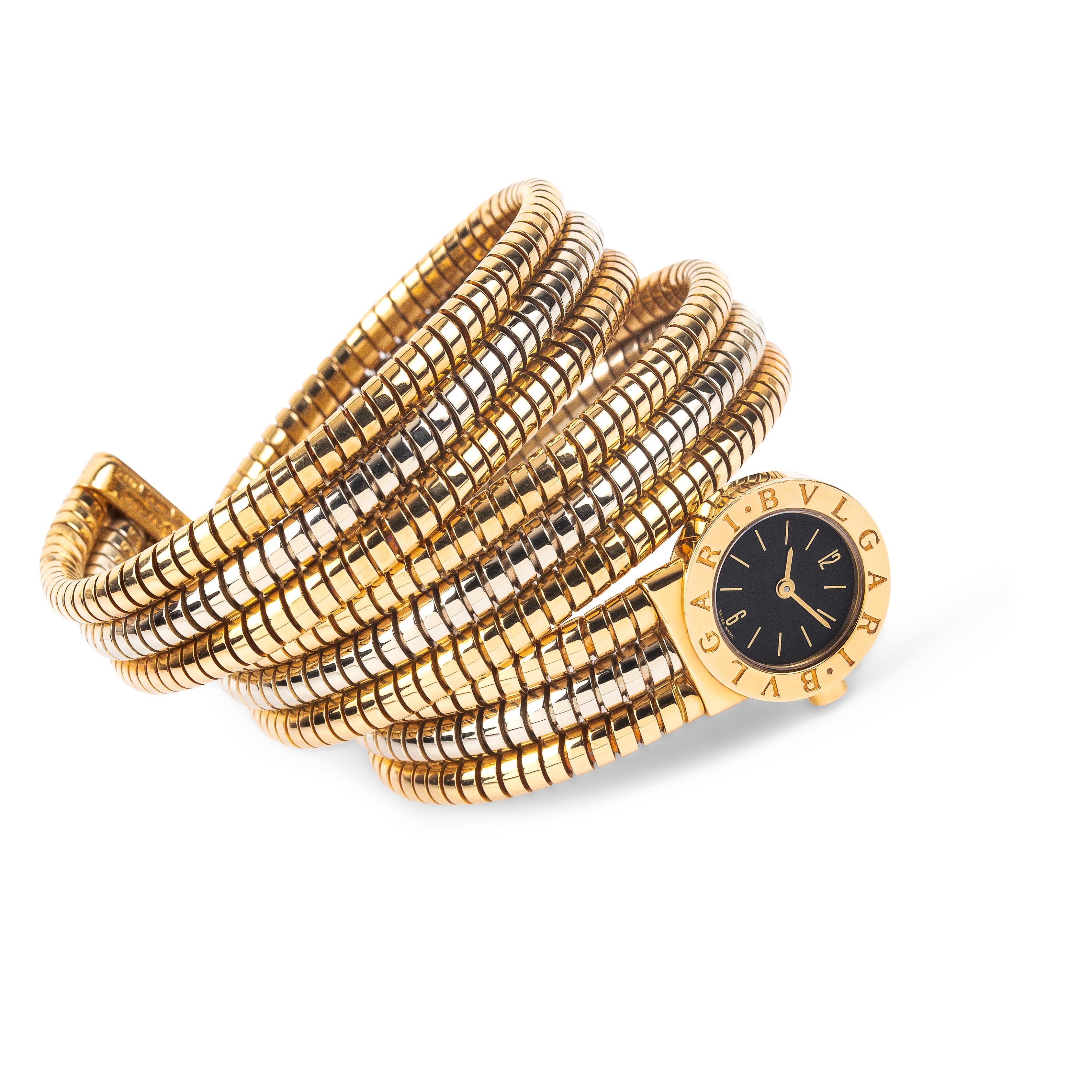 Bvlgari 18k Gold Tubogas Serpenti Wrap Watch For Sale at 1stDibs