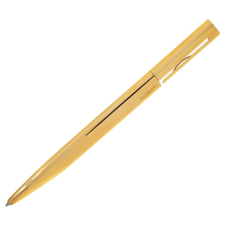 Bvlgari 18k yellow gold plated pen For Sale at 1stDibs