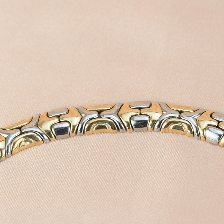 Bvlgari Alveare Gold and Steel Choker Necklace For Sale at 1stDibs