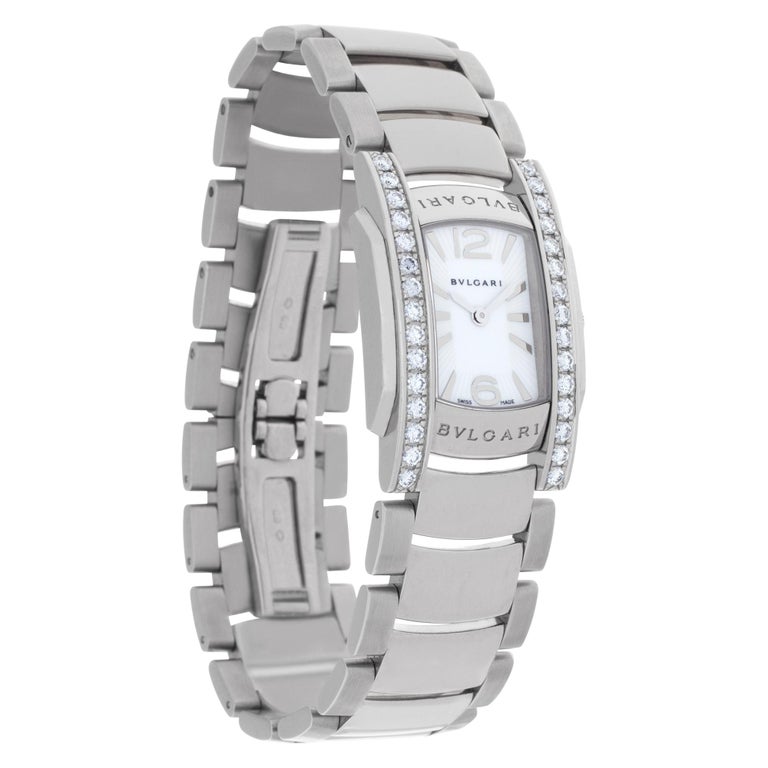 Bvlgari Assioma 18k White Gold with Diamonds Quartz Watch For Sale at ...
