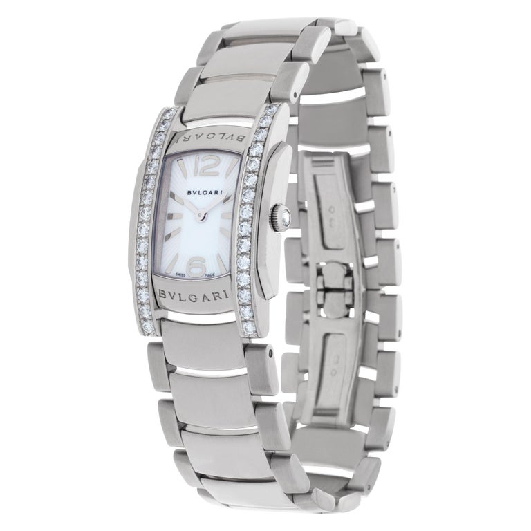 Bvlgari Assioma 18k White Gold with Diamonds Quartz Watch For Sale at ...