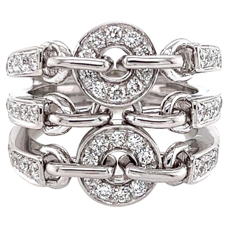 Bvlgari Astrale Cerchi Diamant 18k Weißgold Band Ring im Angebot bei ...