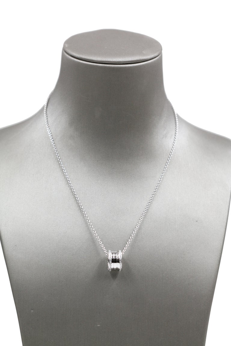 Bvlgari B. Zero 1 Necklace in 18 Karat White Gold, Diamond Paved For ...
