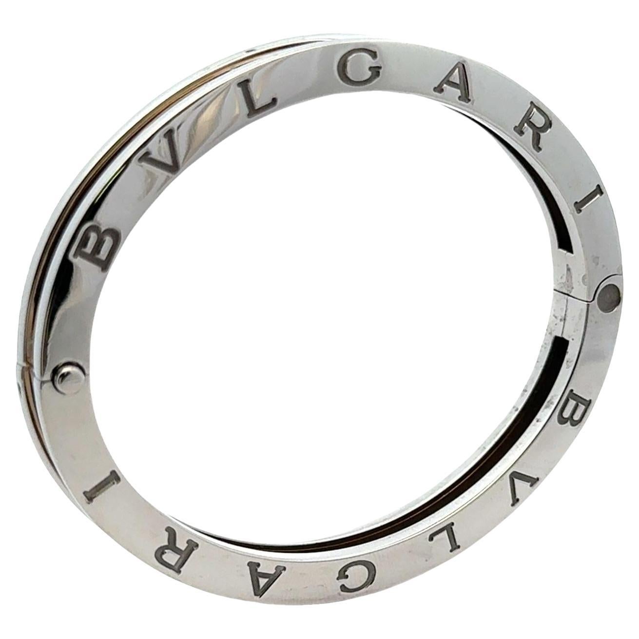 Bvlgari B Zero 1 Stainless Steel 18 Karat Yellow Gold Hinged Bangle Bracelet at 1stDibs