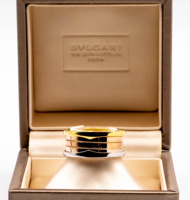 Bvlgari B-Zero 18 Karat Tricolor Gold 4-Band Ring, with Box at 1stDibs ...