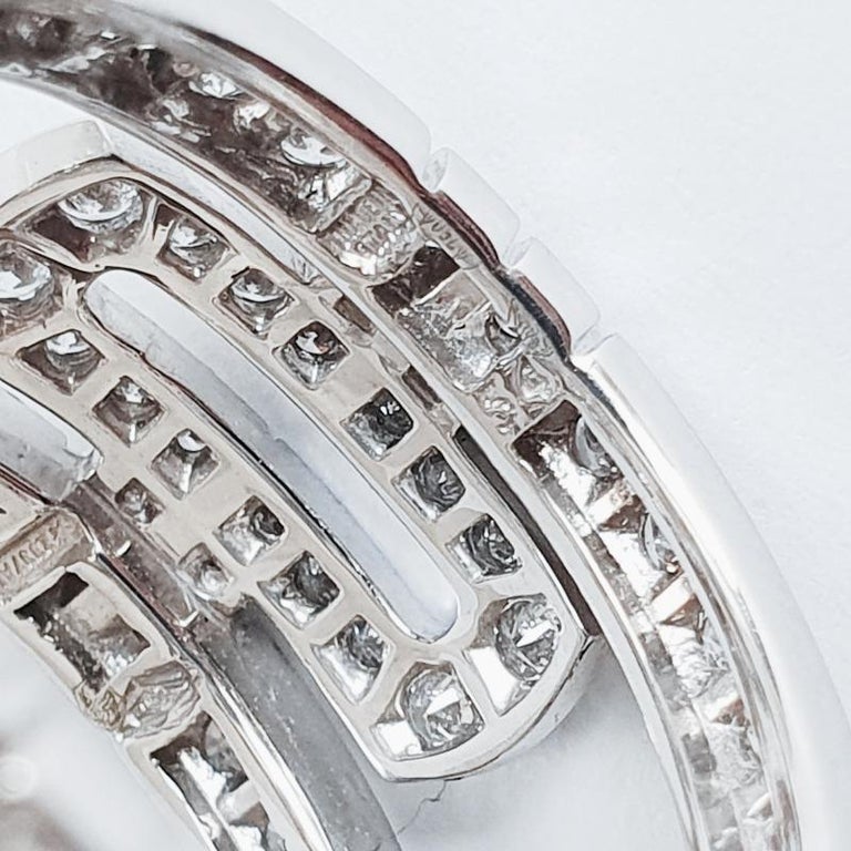 Bvlgari Bague Parentesi Openwork, En or Blanc 18 Carats Et Diamants ...