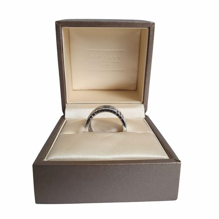Bvlgari Bague Parentesi Openwork, En or Blanc 18 Carats Et Diamants ...