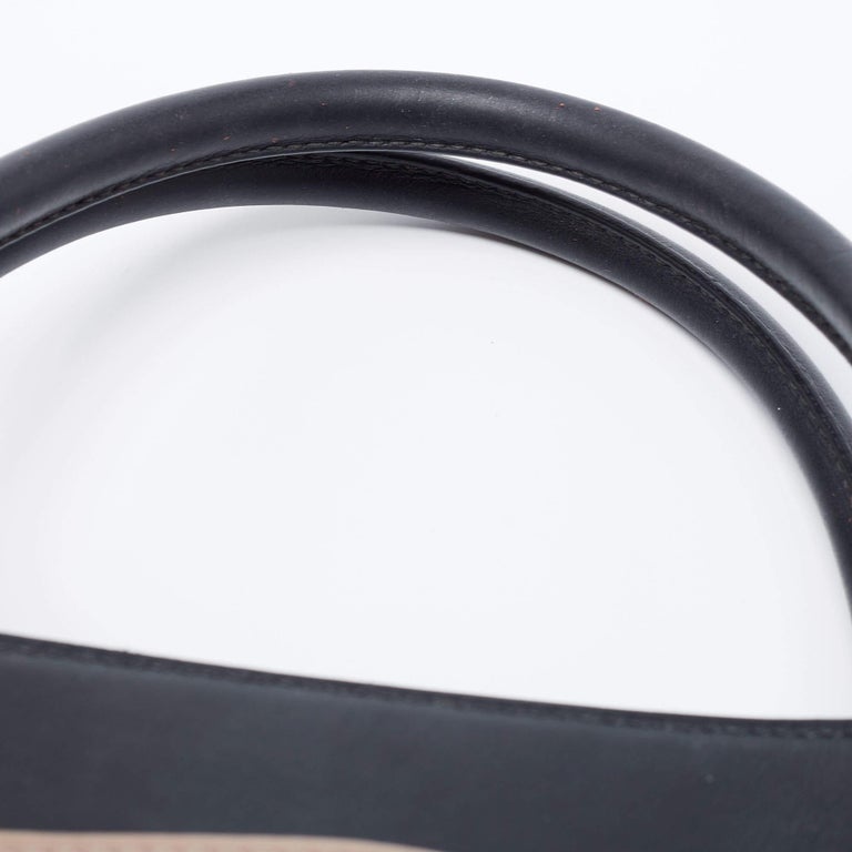 Bvlgari Beige/Black Leather Alba Tote For Sale at 1stDibs