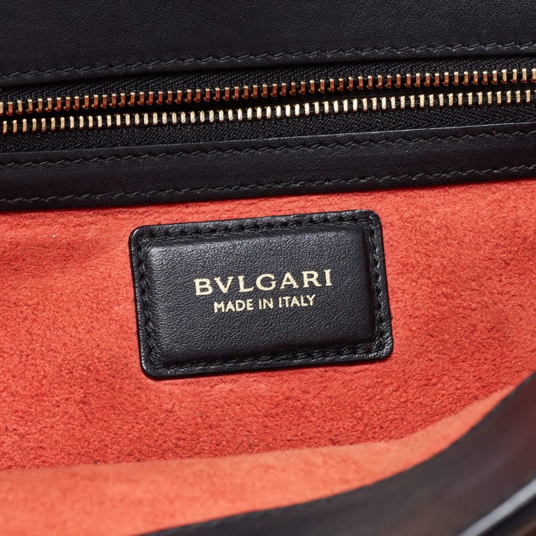 Bvlgari Beige/Black Leather Alba Tote For Sale at 1stDibs