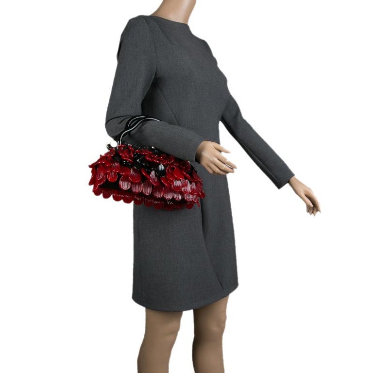 Bvlgari Black and Red Murano Glass and Fabric Evening Bag For Sale at ...