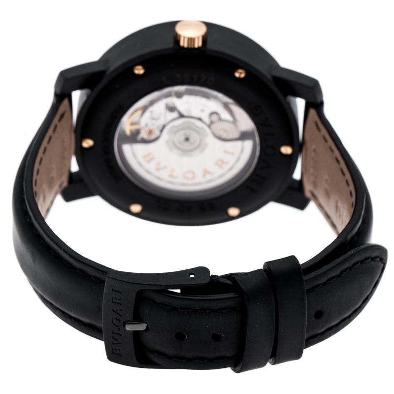 Bvlgari Black Carbongold Via Dei Condotti 10 Roma Men's Wristwatch 40 ...