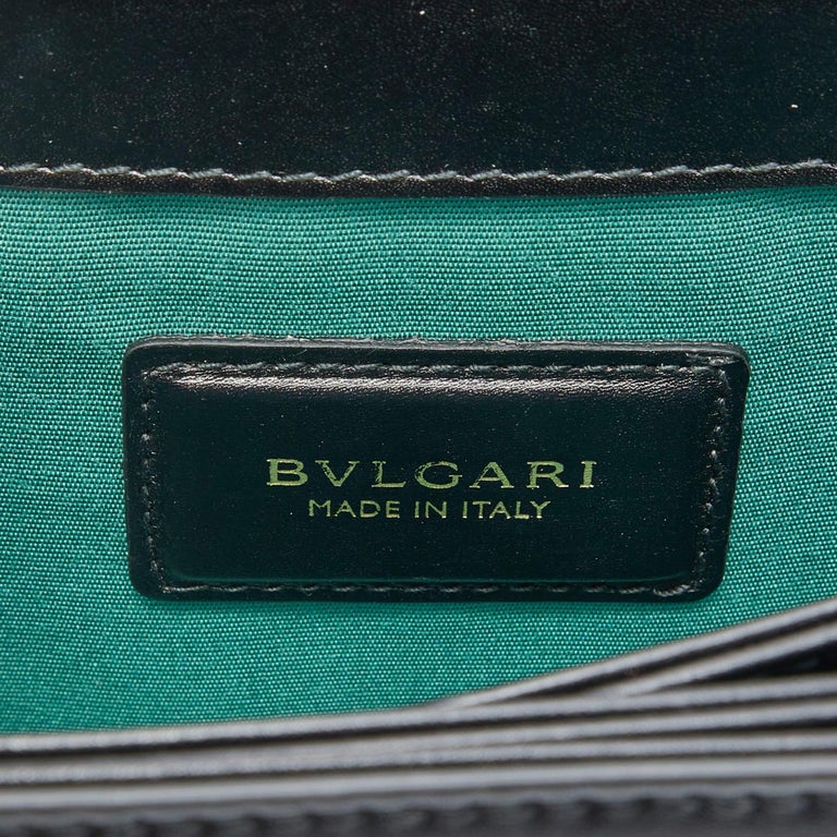 Bvlgari Black Leather and Perspex Medium Flap Crossbody Bag at 1stDibs