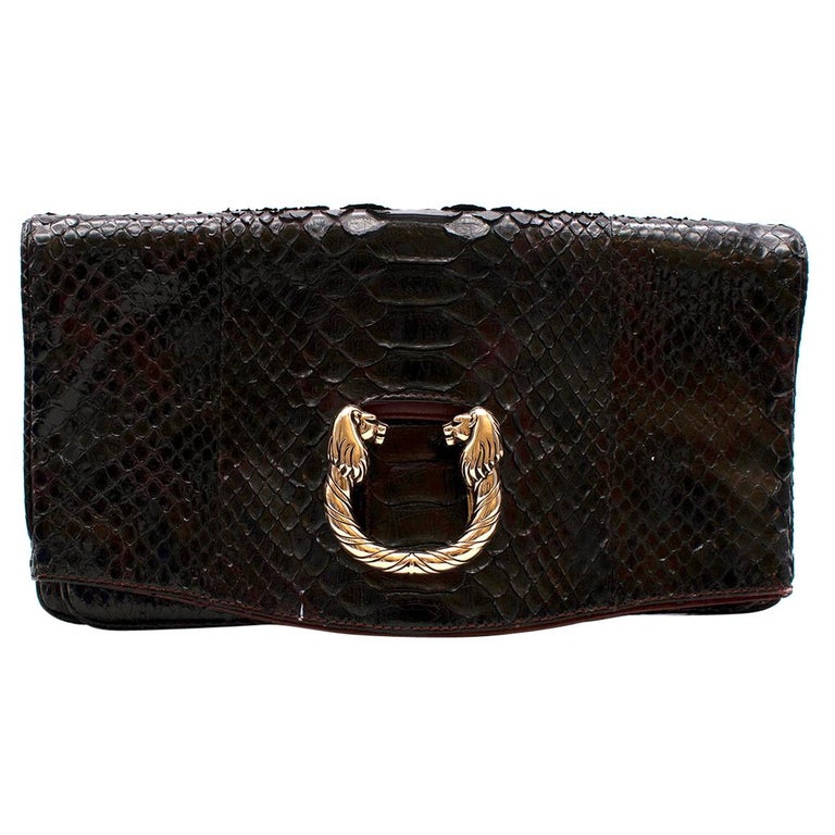 Bvlgari Schwarze Python-Clutch zum Umklappen bei 1stDibs