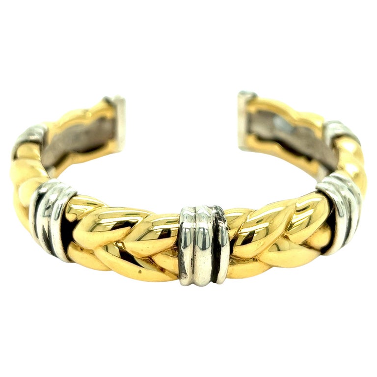 Bvlgari Braided Gold Cuff Bracelet For Sale at 1stDibs