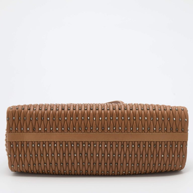 Bvlgari Brown Leather Monte Plisse Satchel For Sale at 1stDibs