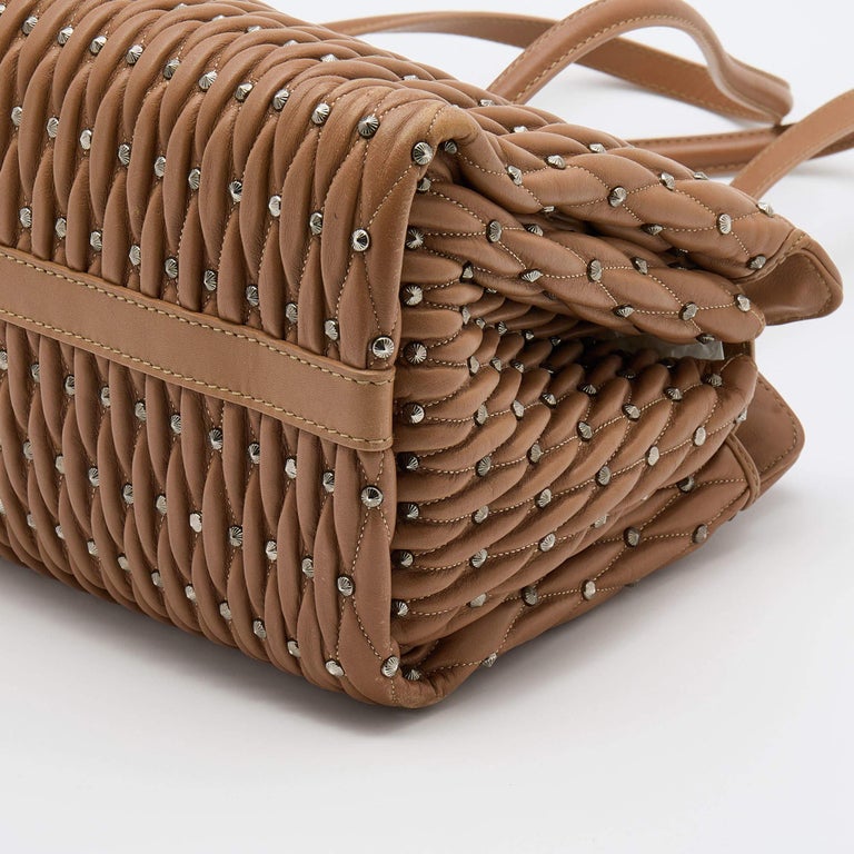 Bvlgari Brown Leather Monte Plisse Satchel For Sale at 1stDibs