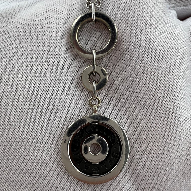 Bvlgari Bulgari Astrale Cerchi 18k White Gold Black Ceramic Circle Disk ...