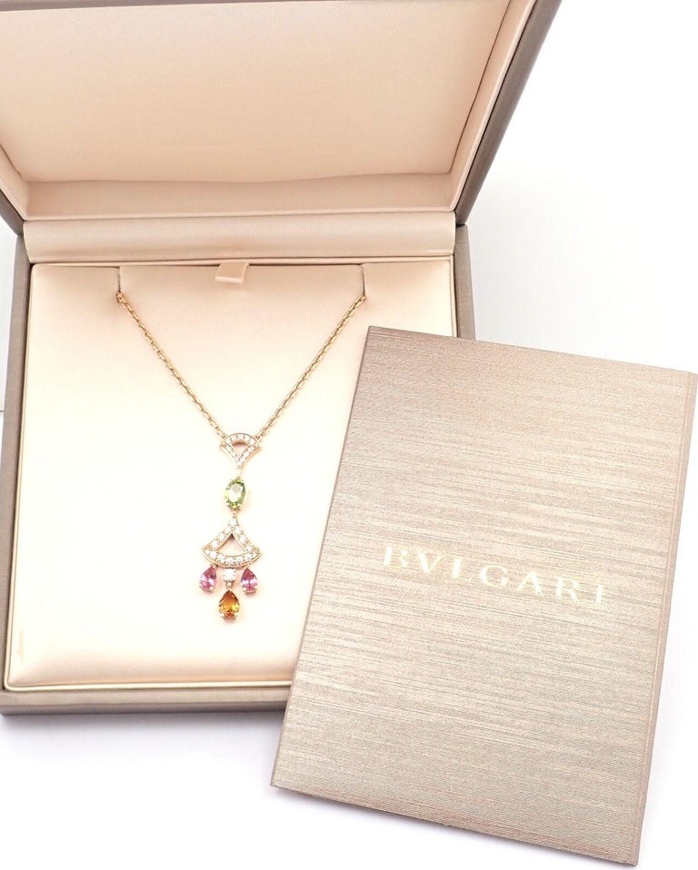 Bvlgari Bulgari Diva Dream Diamond Peridot Rose Gold Necklace For Sale ...