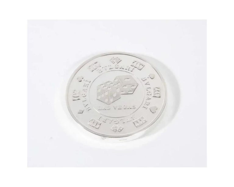 Bvlgari Bulgari Sterling Silver Oversized Casino Paperweight Coin ...
