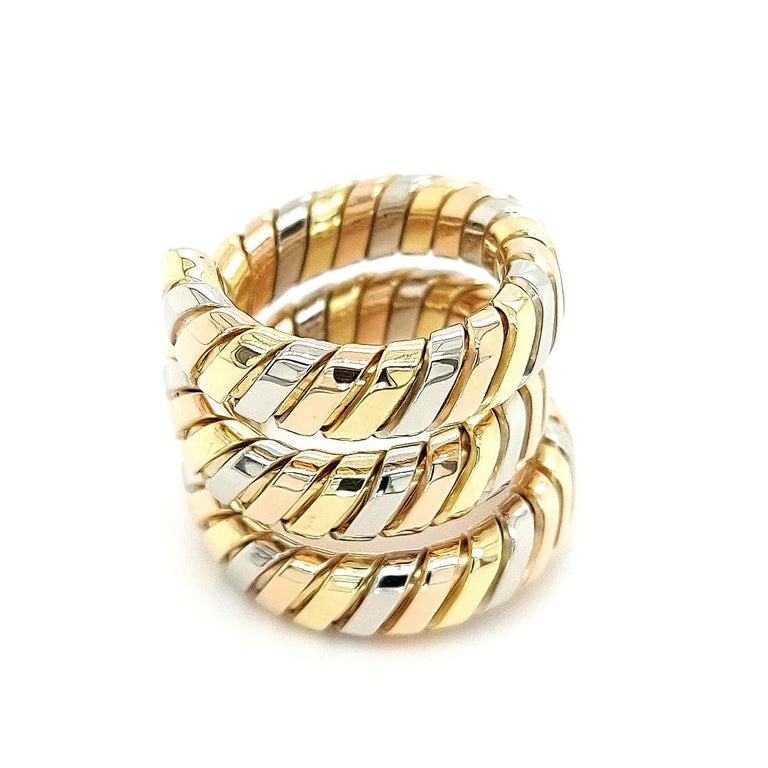 Bvlgari Bulgari Tubogas 18 Karat Yellow White, Rose Gold Flexible Wrap ...