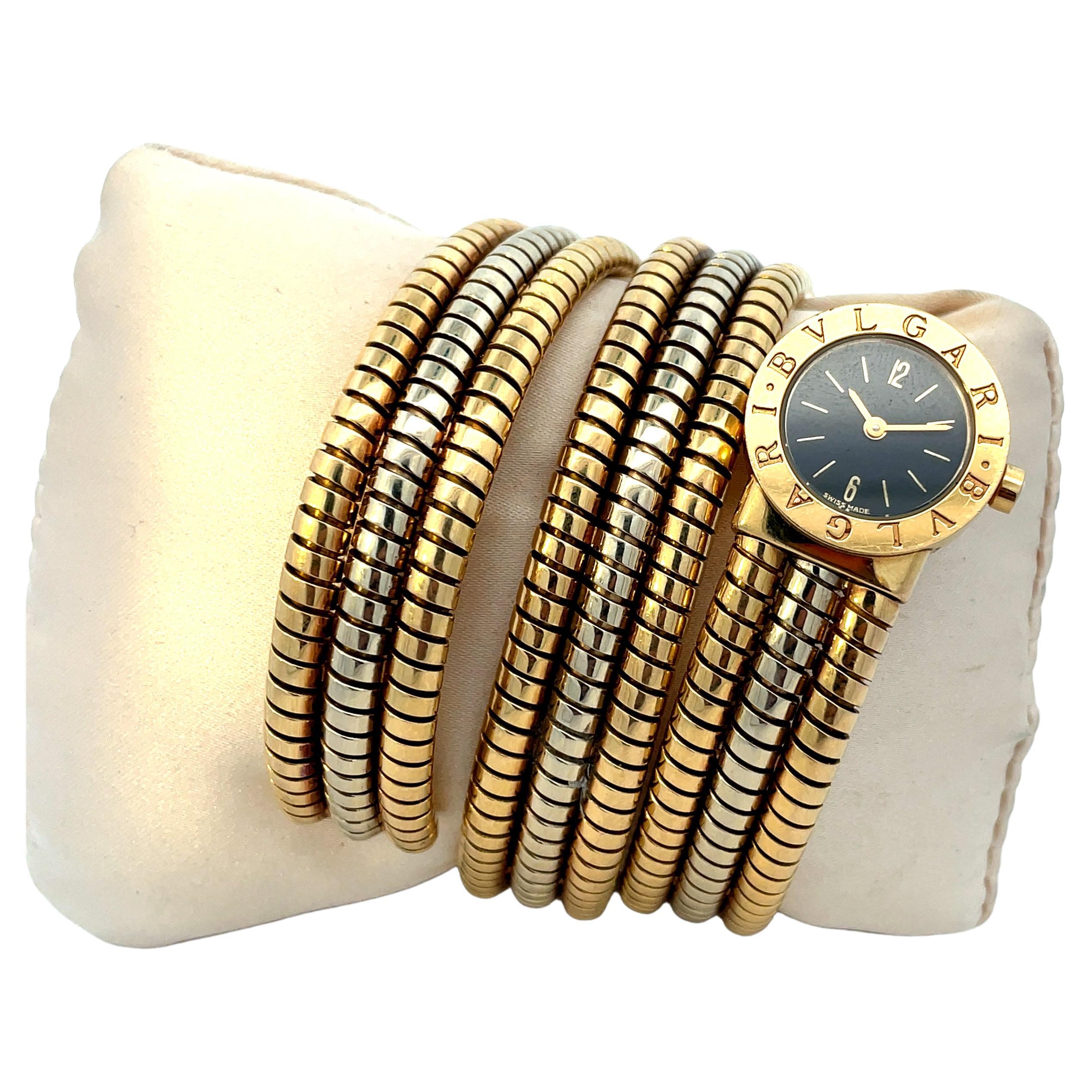 Bulgari Serpenti Tubogas 18 Karat Rose Gold Diamond Watch at 1stDibs ...