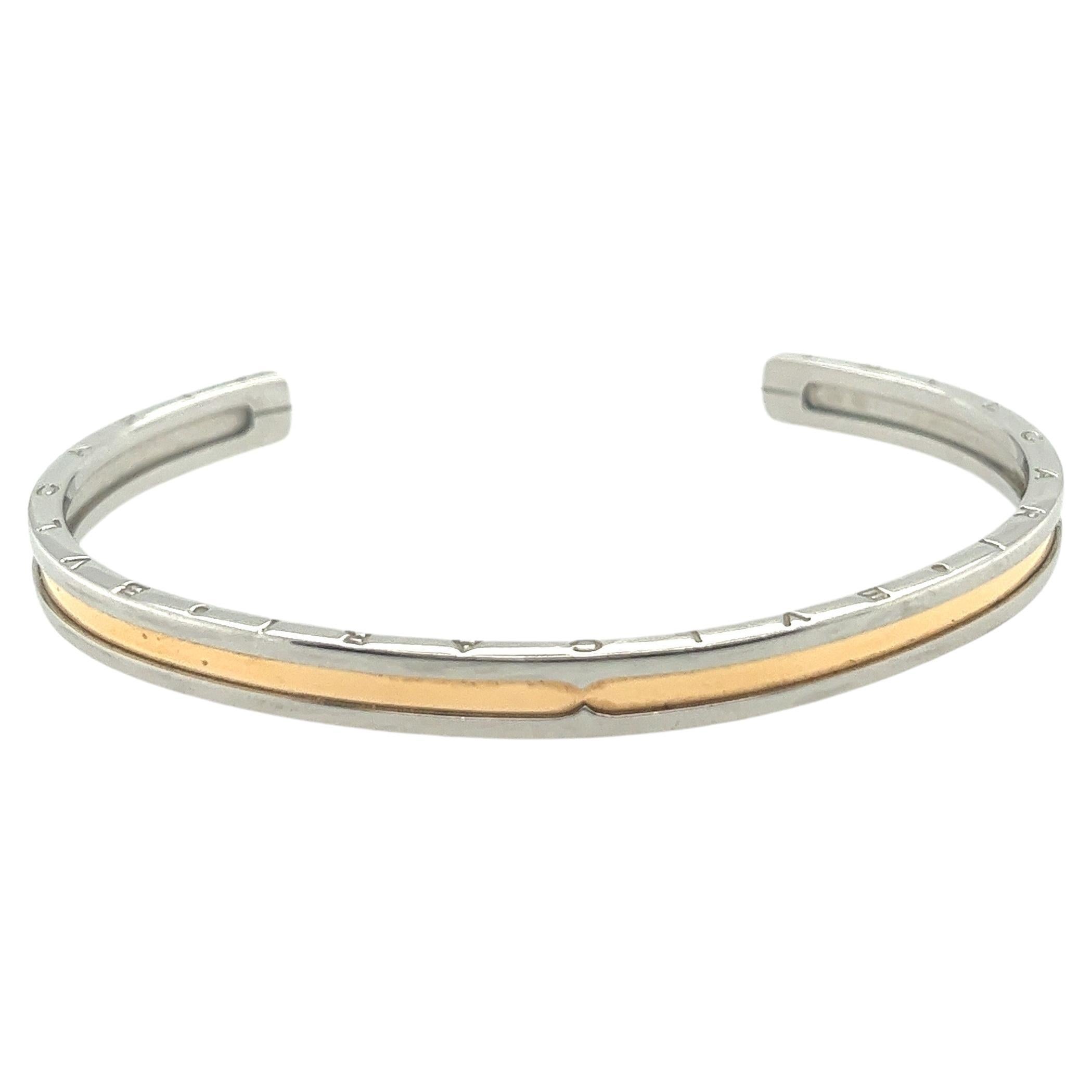 Bvlgari B.Zero 1 Diamond Bangle Bracelet in 18 Karat White Gold at 1stDibs