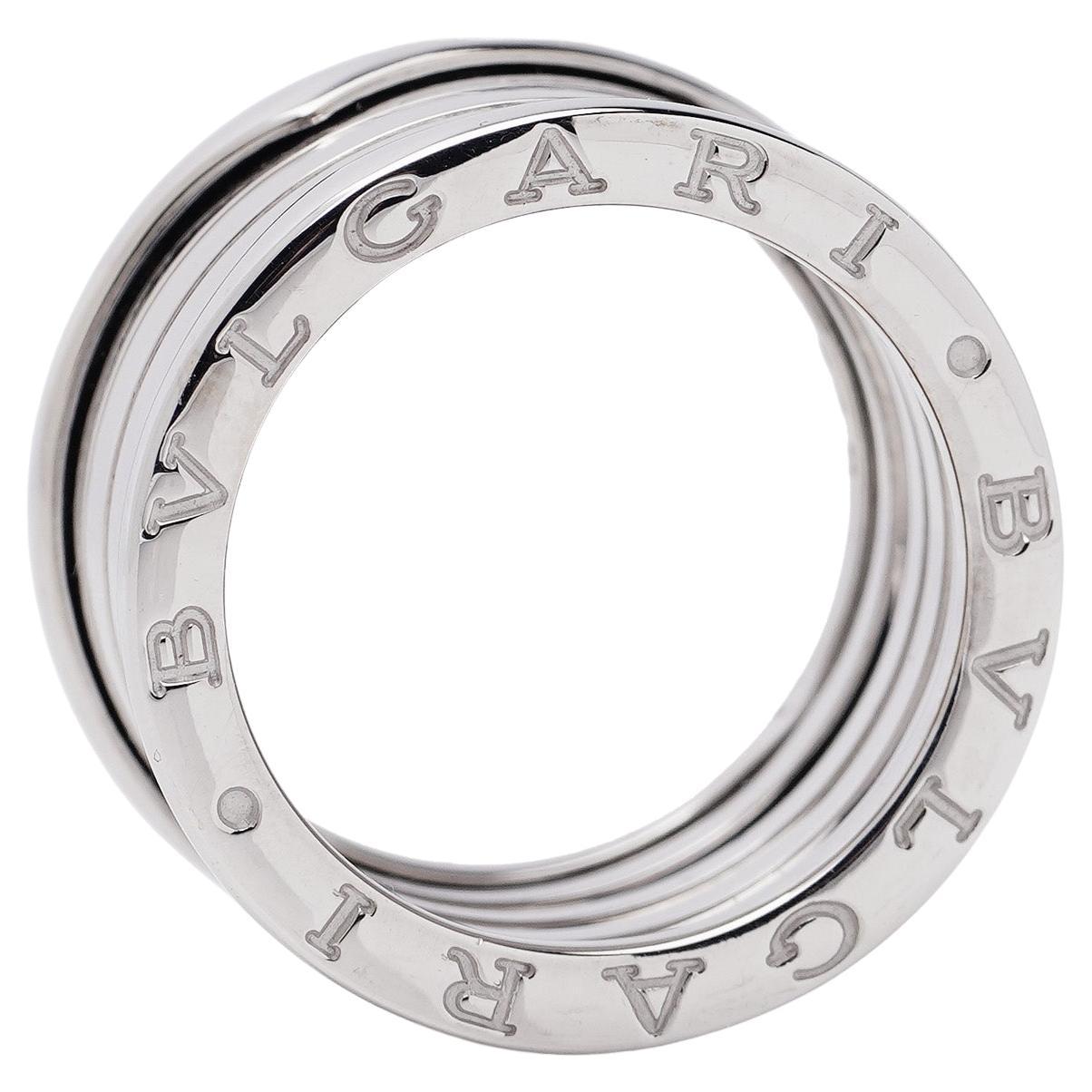 Bvlgari B.Zero 1 Diamond Band 18 Karat White Gold Band Ring at 1stDibs