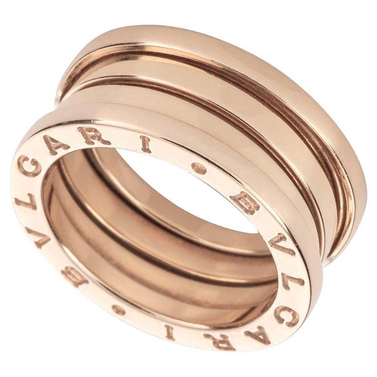 Bvlgari B.Zero1 18k Rose Gold 3-Band Ring For Sale at 1stDibs