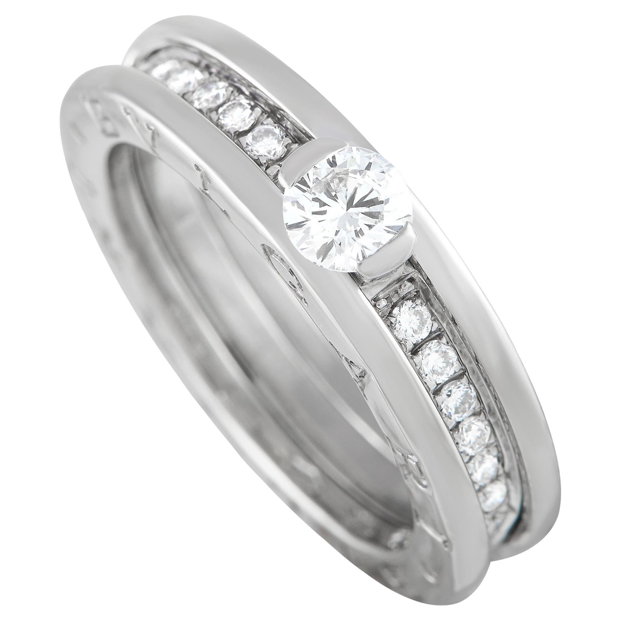 Bvlgari B.Zero1 18k White Gold 0.45ct Diamond Engagement Ring at 1stDibs