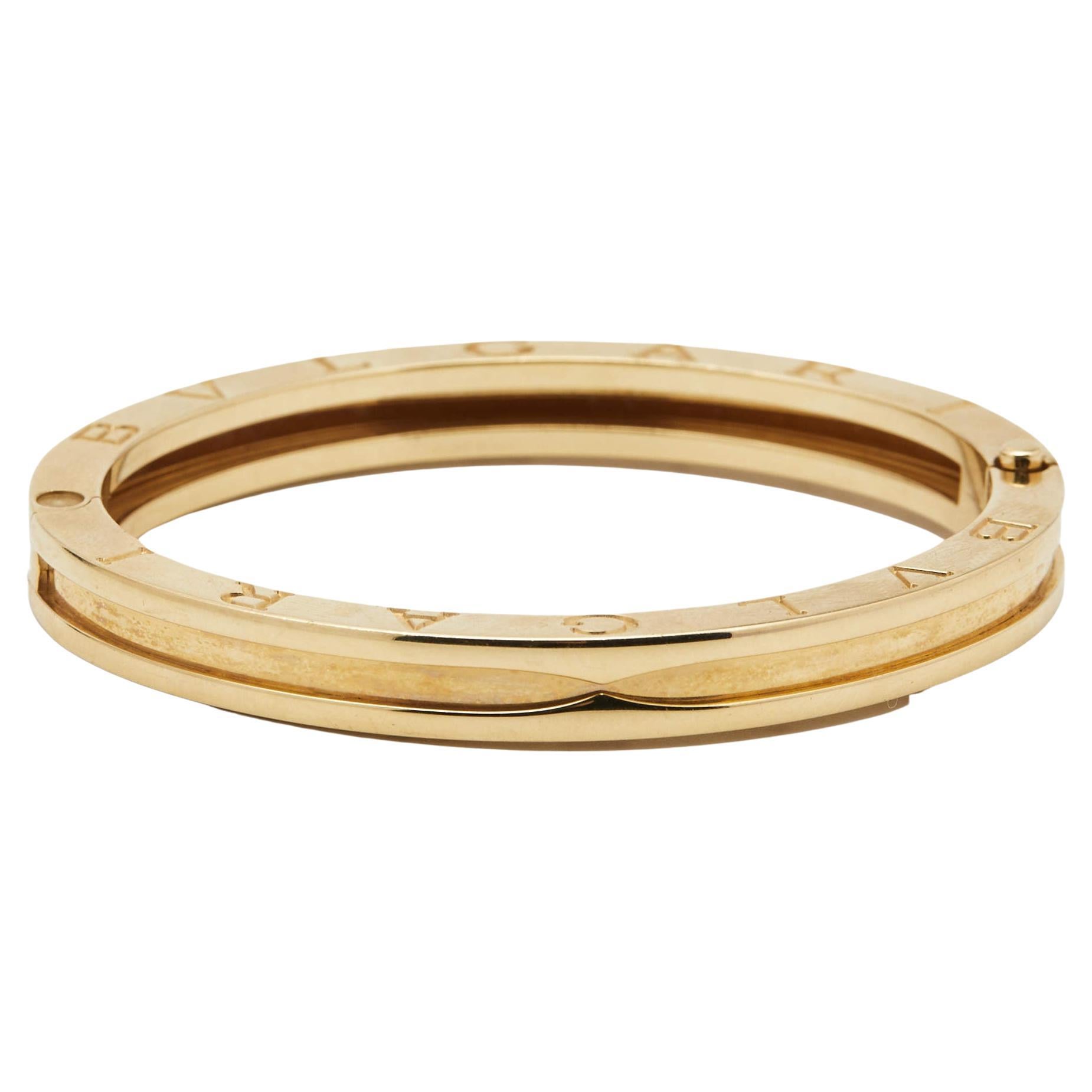 BULGARI B.Zero1 Bangle Bracelet White Ceramic Pink Gold at 1stDibs