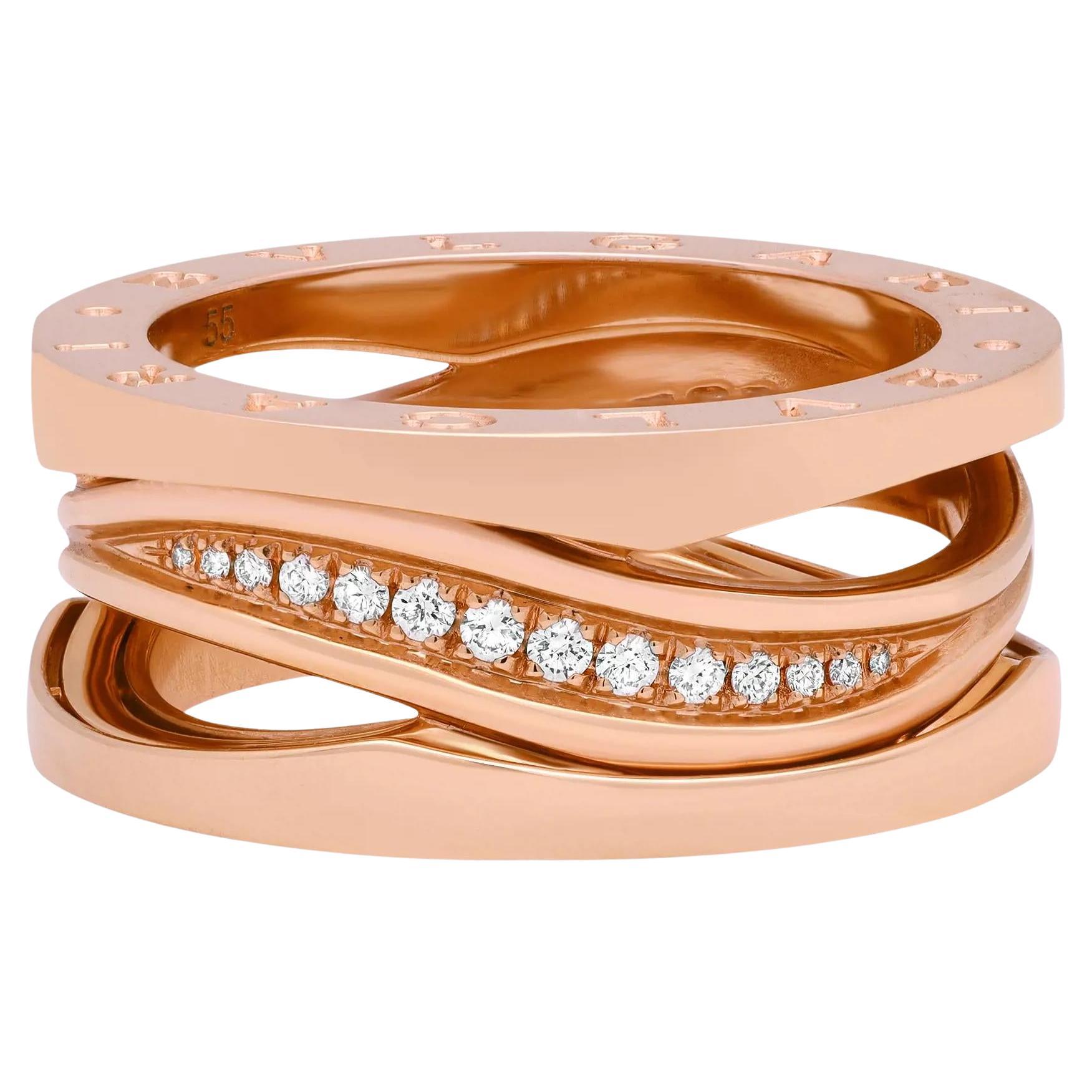 Bulgari Pave Diamond Gold B.zero1 Ring at 1stDibs | bvlgari pave ...