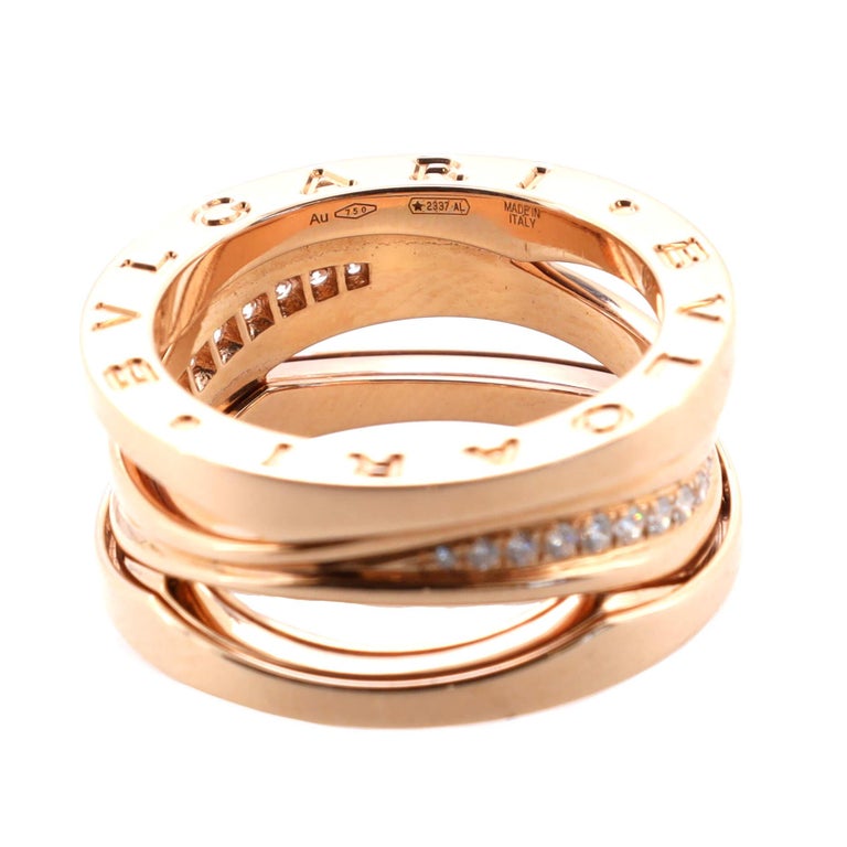 Bvlgari B.Zero1 Design Legend Zaha Hadid Three Band Ring 18K Rose Gold ...