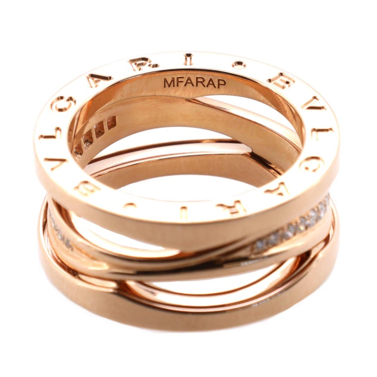 Bvlgari B.Zero1 Design Legend Zaha Hadid Three Band Ring 18k Rose Gold ...