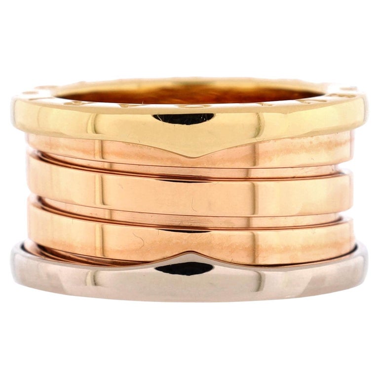Bvlgari B.Zero1 Four Band Ring 18K Tricolour Gold For Sale at 1stDibs