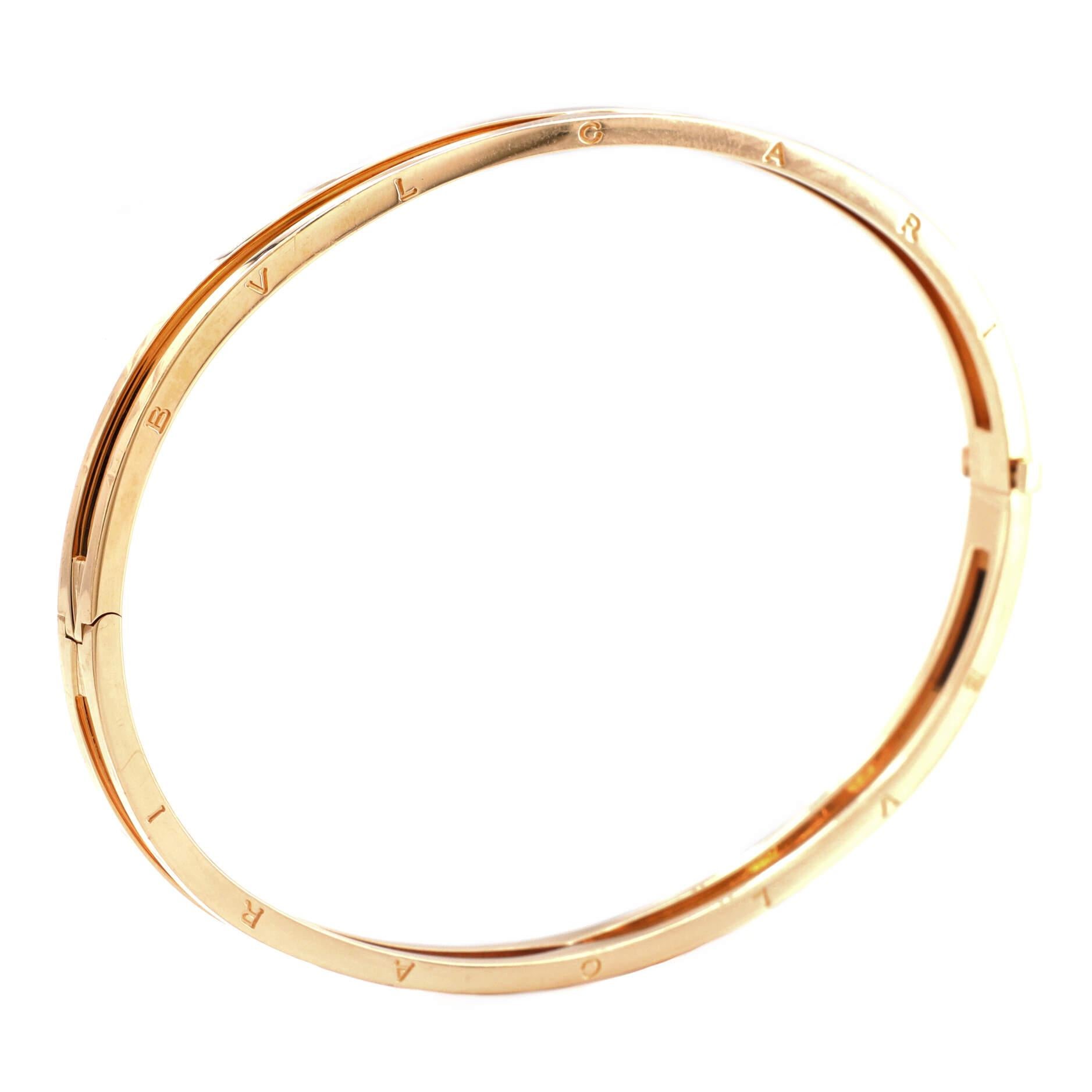 Bvlgari B.Zero1 Hinged Bangle Bracelet 18k Yellow Gold at 1stDibs