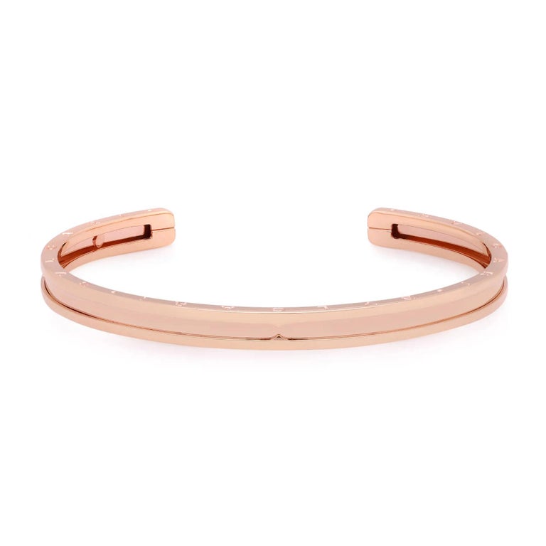 Bvlgari B.Zero1 Open Cuff Bangle Bracelet 18K Rose Gold Size M For Sale ...