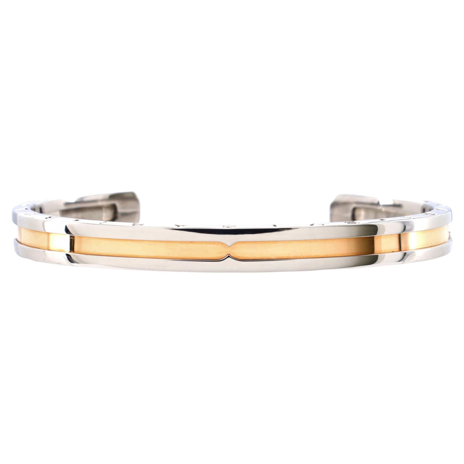 Bvlgari B.Zero1 Open Cuff Bracelet Stainless Steel and 18k Yellow Gold ...